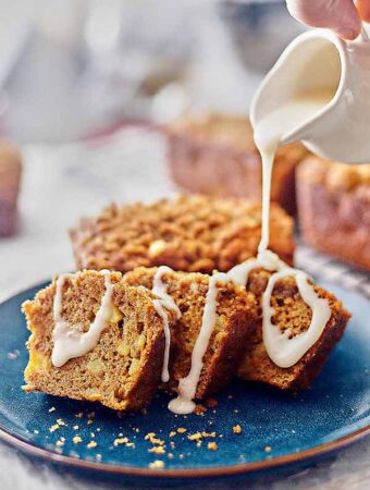 Mini Apple Cake Loaves with Powdered Sugar Frosting
