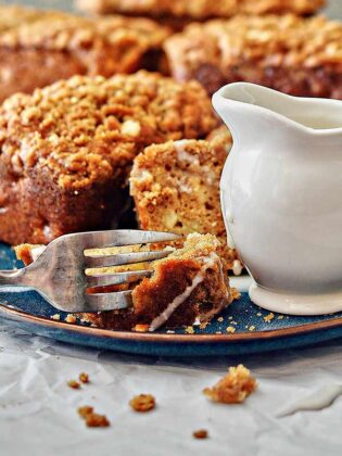 Mini Apple Cake Loaves with Powdered Sugar Frosting
