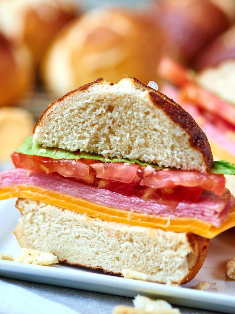 Soft Pretzel Rolls Perfect For Sandwiches