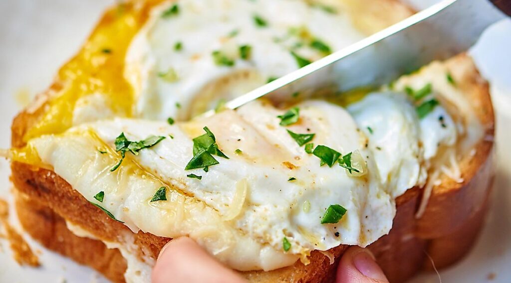 Croque Madame - with Ham, Gruyere Cheese, and Fried Egg