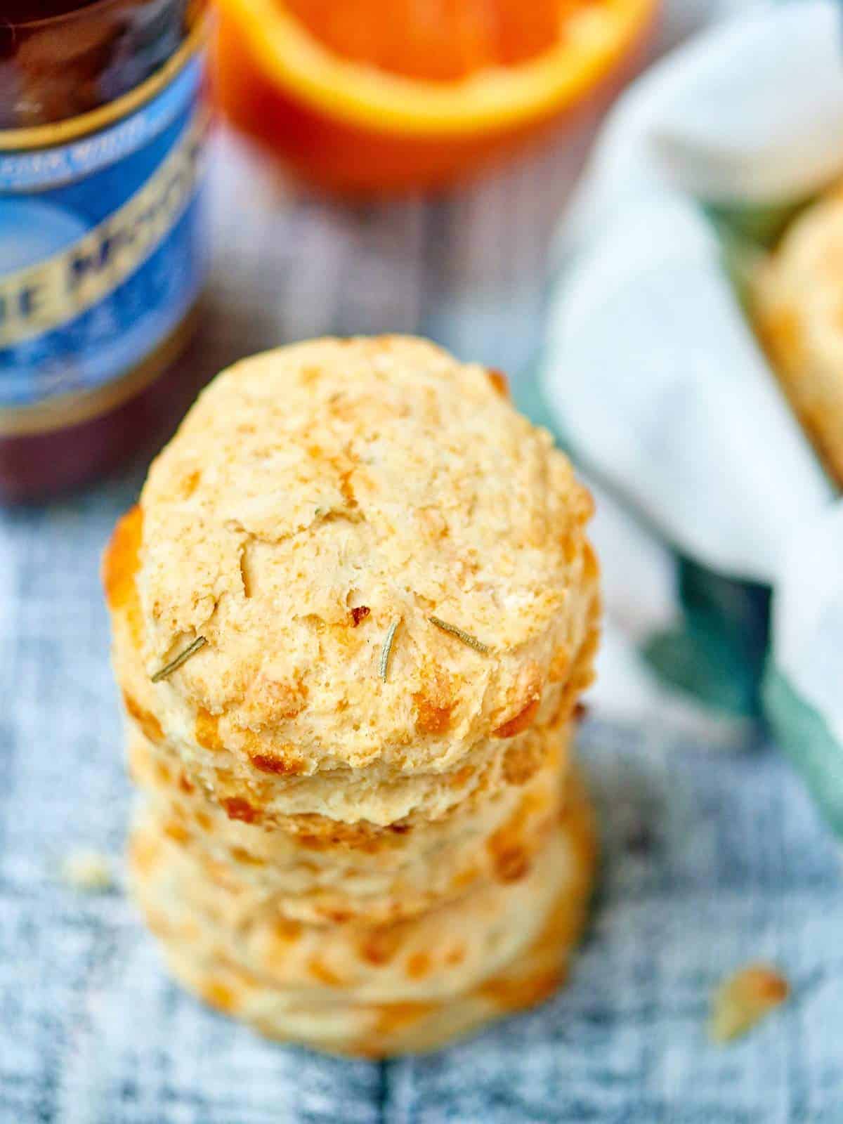 Roasted Garlic Cheddar Beer Biscuits - w/ Rosemary