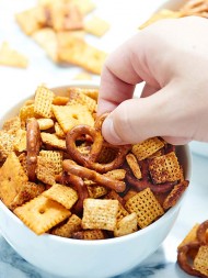 Slow Cooker Chex Mix Recipe - with Pretzels, Cheez-Its, and Chex Cereal!
