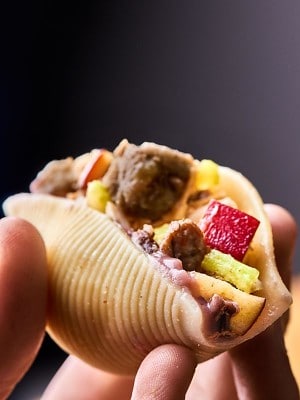 Holiday Stuffed Shells Recipe - Pasta w/ Potatoes, Stuffing, Gravy