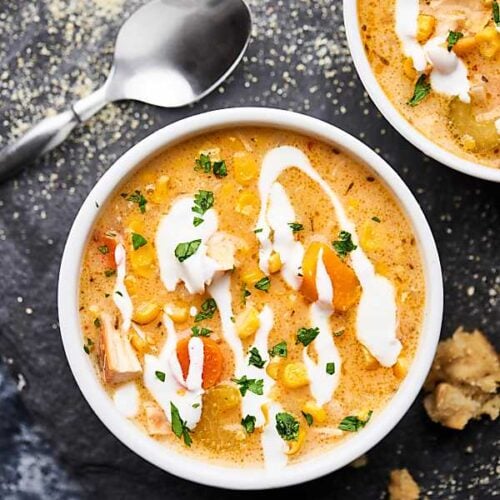 Easy Cheesy Corn Chowder Recipe - w/ Cream Cheese & White Cheddar