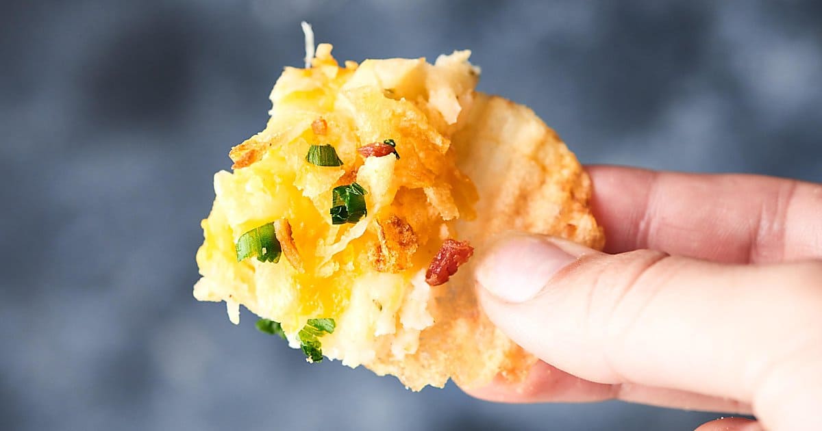 Mashed Potato Chip Dip - Baked Mashed Potatoes w/ Potato Chips
