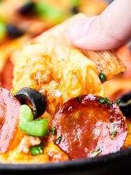 Pizza Dip Recipe - with Supreme Pizza Toppings & 4 Kinds of Cheese