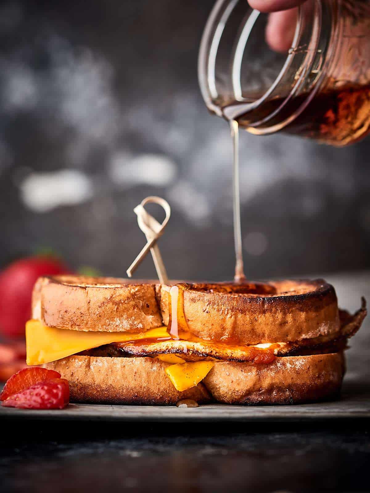 Breakfast Grilled Cheese Recipe - w/ American Cheese, Egg & Sausage