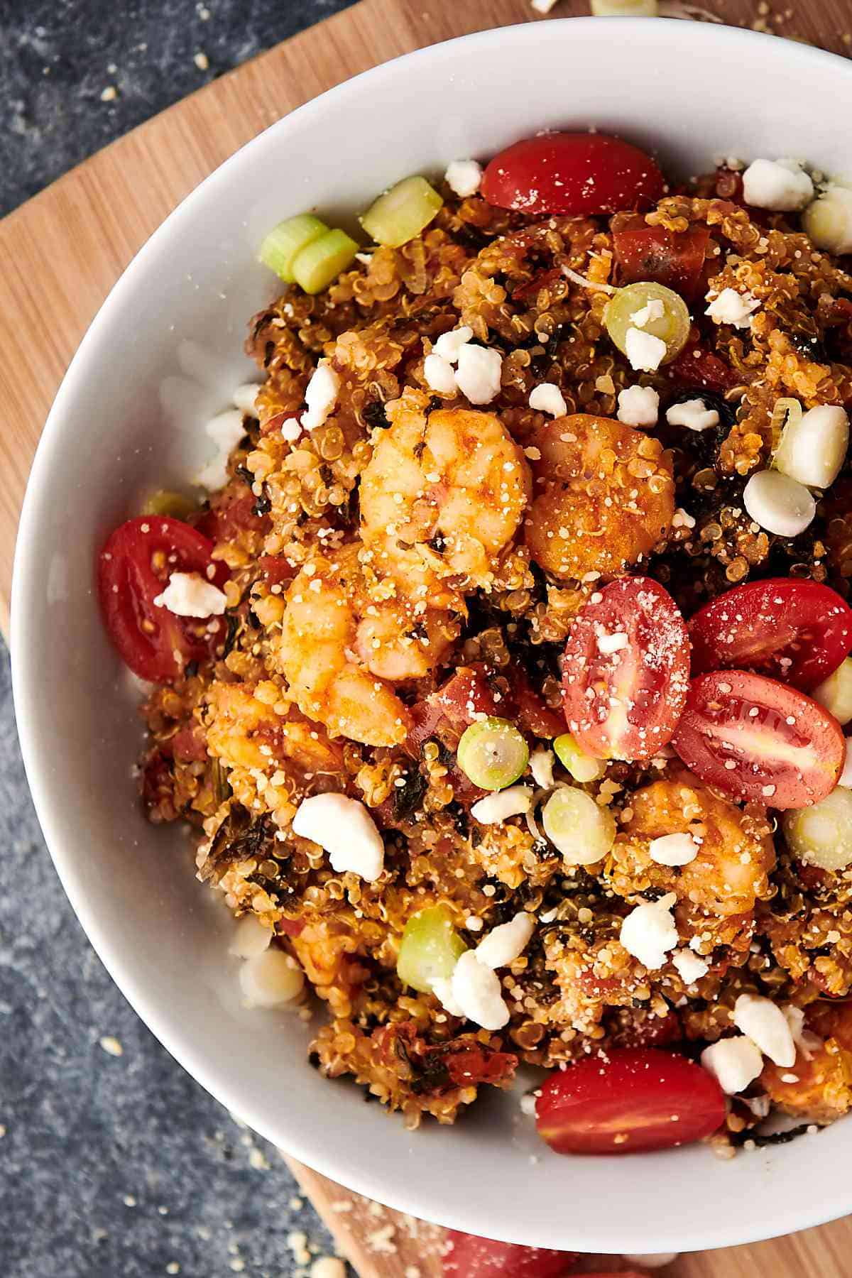 Slow Cooker Spanish Shrimp and Quinoa Recipe - Healthy, Gluten Free