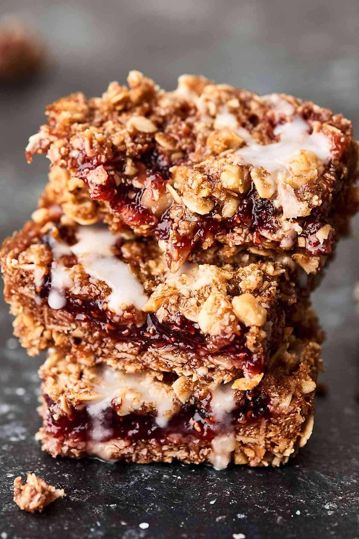 Vegan Raspberry Oatmeal Bars Recipe - Gluten Free - 10-Minute Prep!