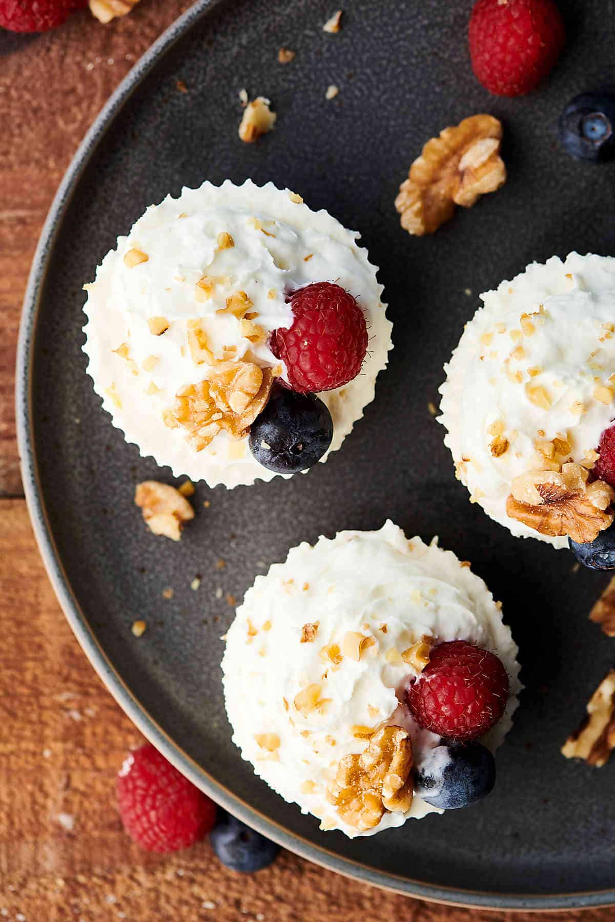 Lighter Lemon Walnut No Bake Cheesecakes Recipe - Quick & Easy!