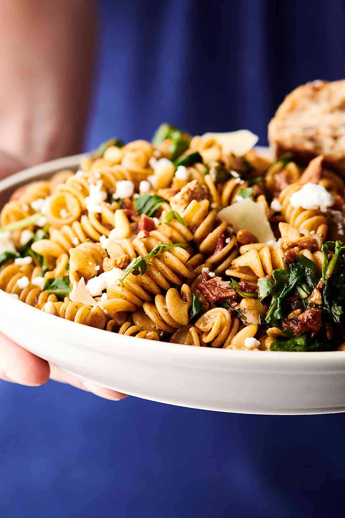 Healthy Sun Dried Tomato and Arugula Pasta - w/ Optional Bacon