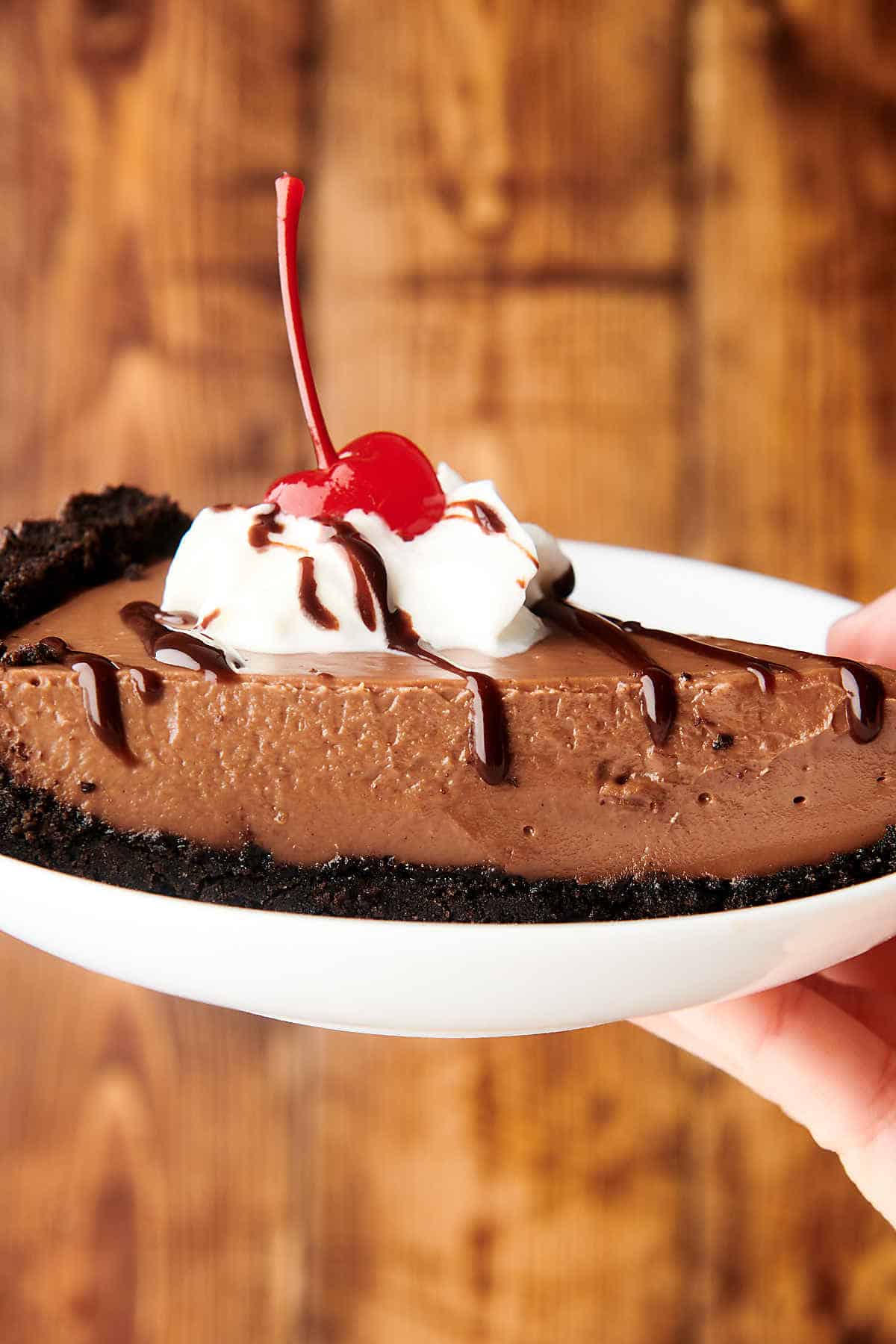 Easy Chocolate Pudding Pie - with Homemade Pudding and Oreo Crust!
