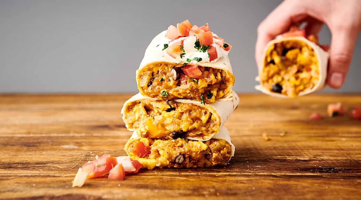 Vegetarian Breakfast Burritos - Perfect for Meal Prep, Breakfast on the Go!