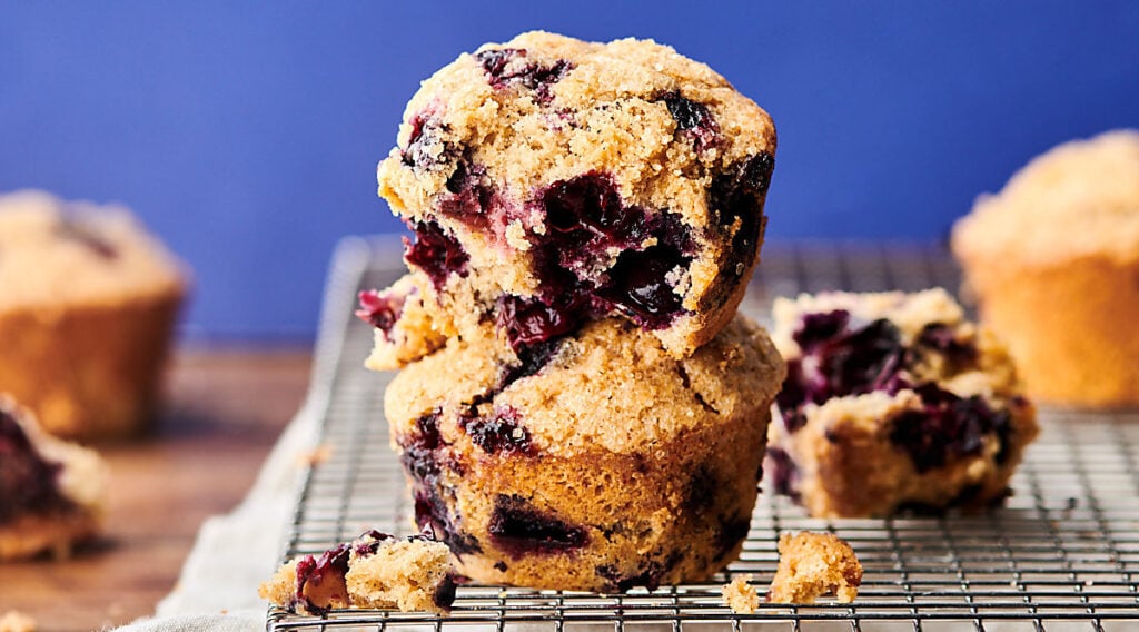 Blueberry Muffins - with Fresh Blueberries and Turbinado Sugar Topping!