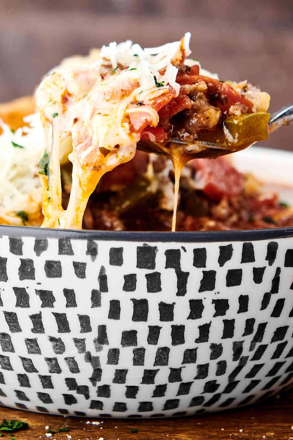 Pizza Soup - Supreme Pizza in a Bowl - Hearty and Cheesy!