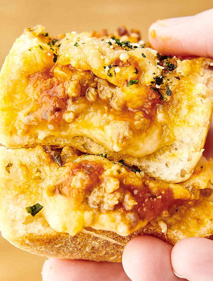 Mini Cuban Naan Pizzas - Mini Naan w/ Pork, Ham, Swiss, Pickles