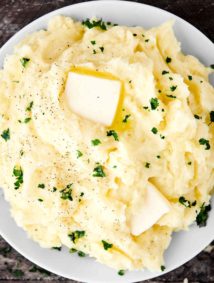 Roasted Garlic and Goat Cheese Mashed Potatoes - Show Me the Yummy