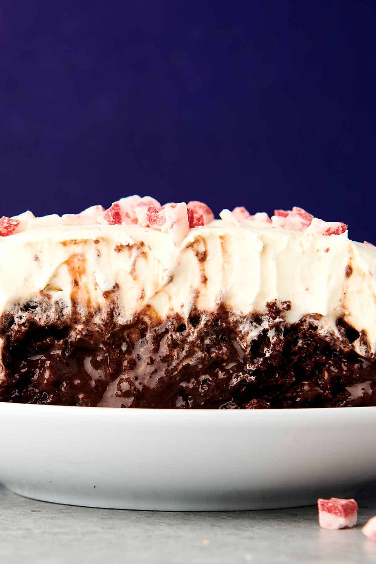 Peppermint Poke Cake - with Chocolate or Vanilla Cake Mix!