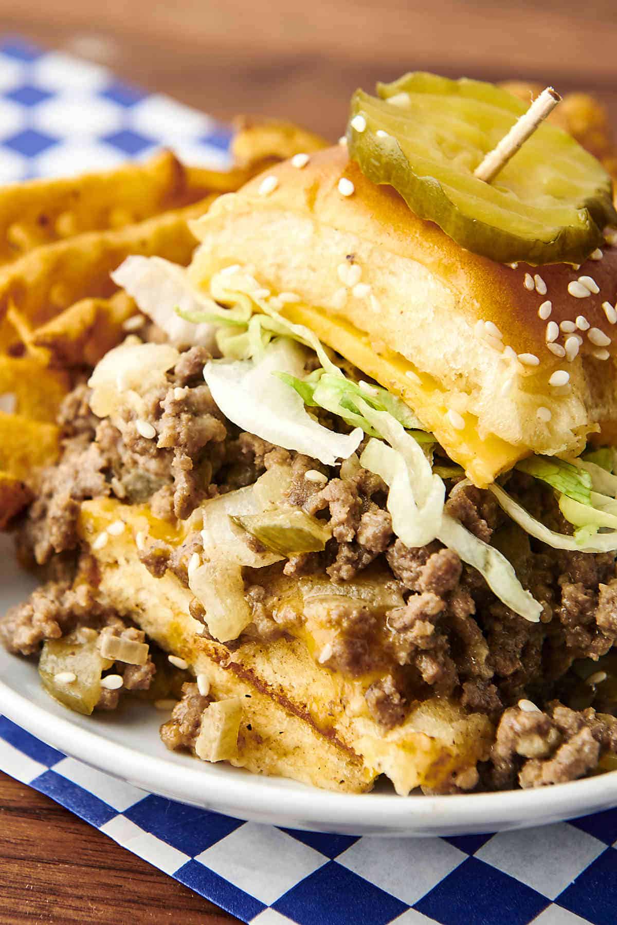 Cheeseburger Sliders - with Hawaiian Rolls