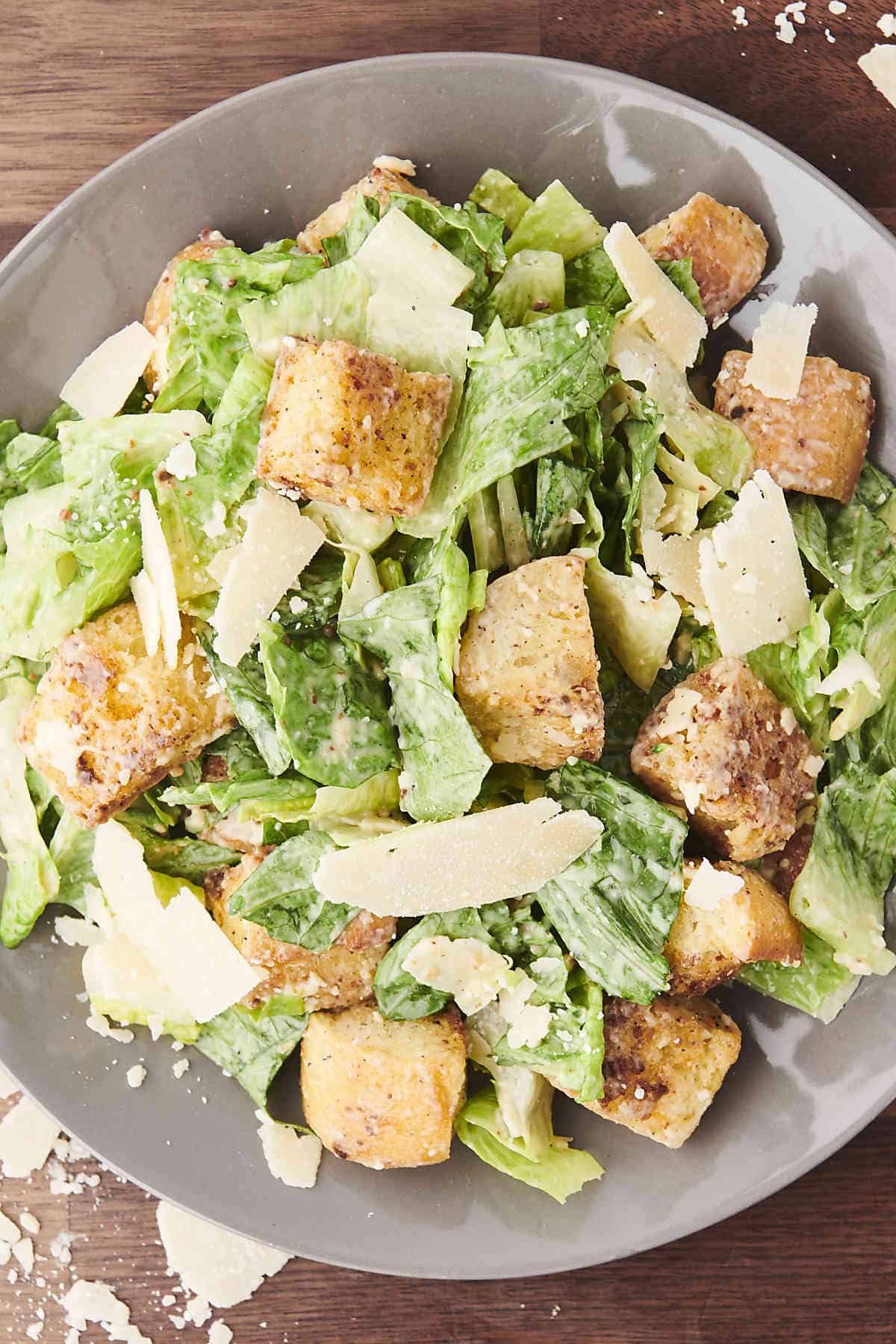 Caesar Salad Recipe - with Easy Homemade Dressing and Croutons