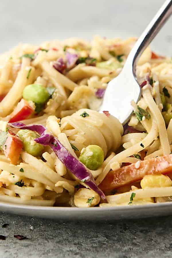 Cold Peanut Noodle Salad - Vegan and Gluten Free